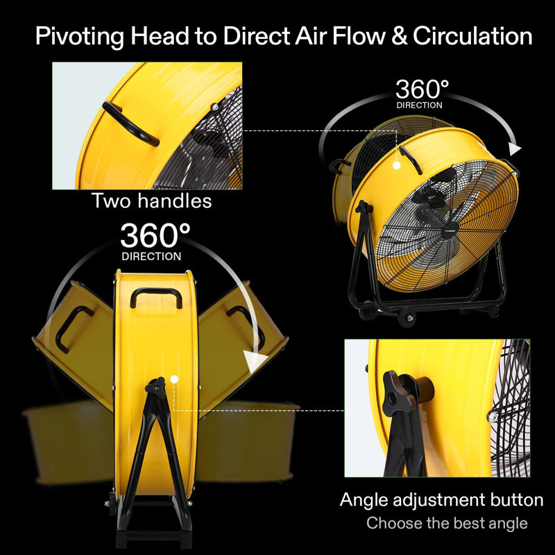 VIVOSUN 24 In. Industrial 3-speed Tilt Drum Fan | Wayfair