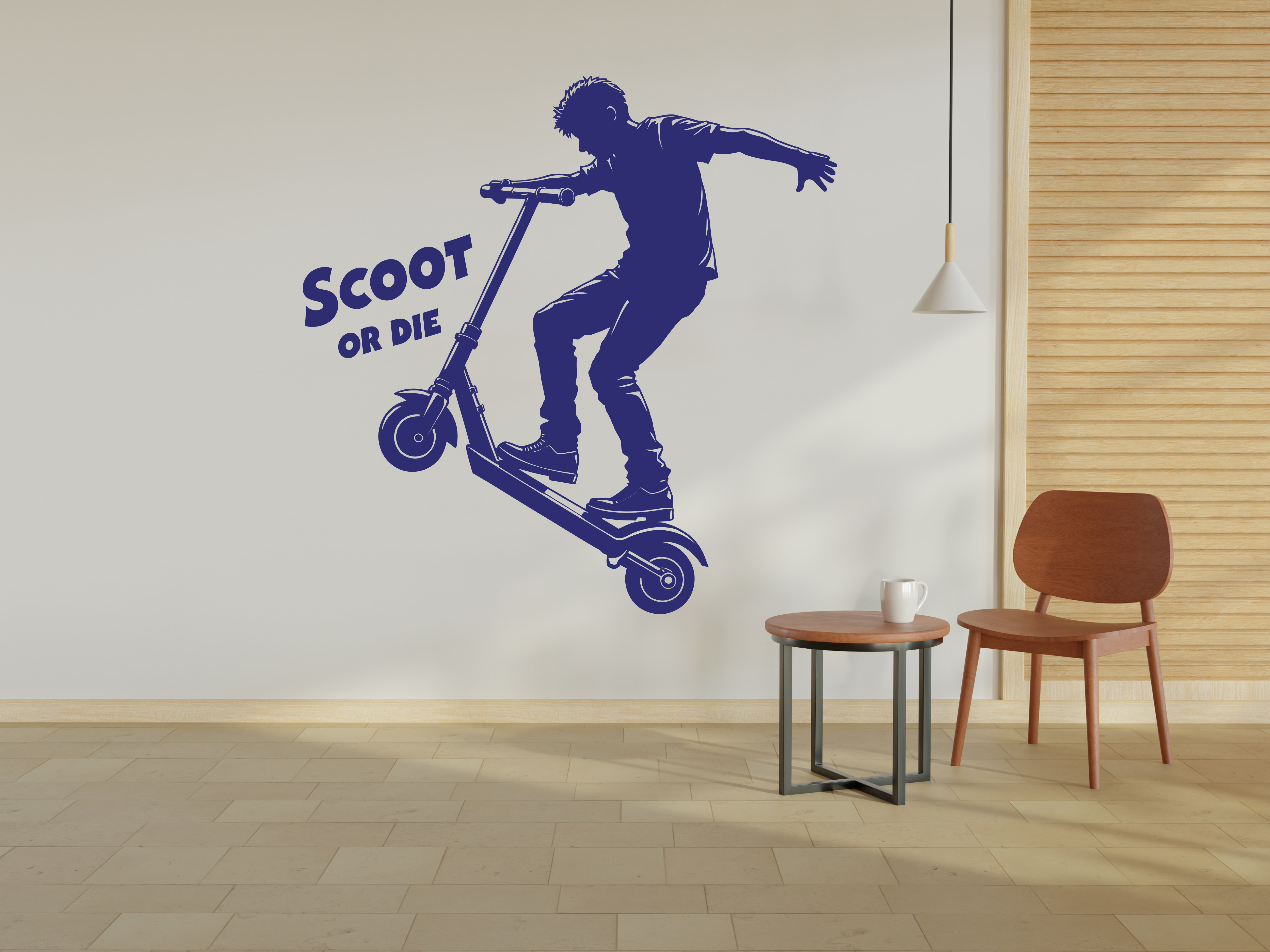 Stickalz Scooter Wall Decal Scooter Wall Sticker Scooter Art Scooter ...