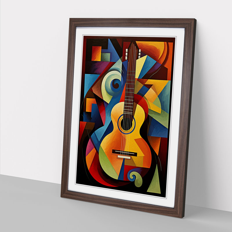 Marlow Home Co. Guitar Cubism Art - Framed Print | Wayfair.co.uk