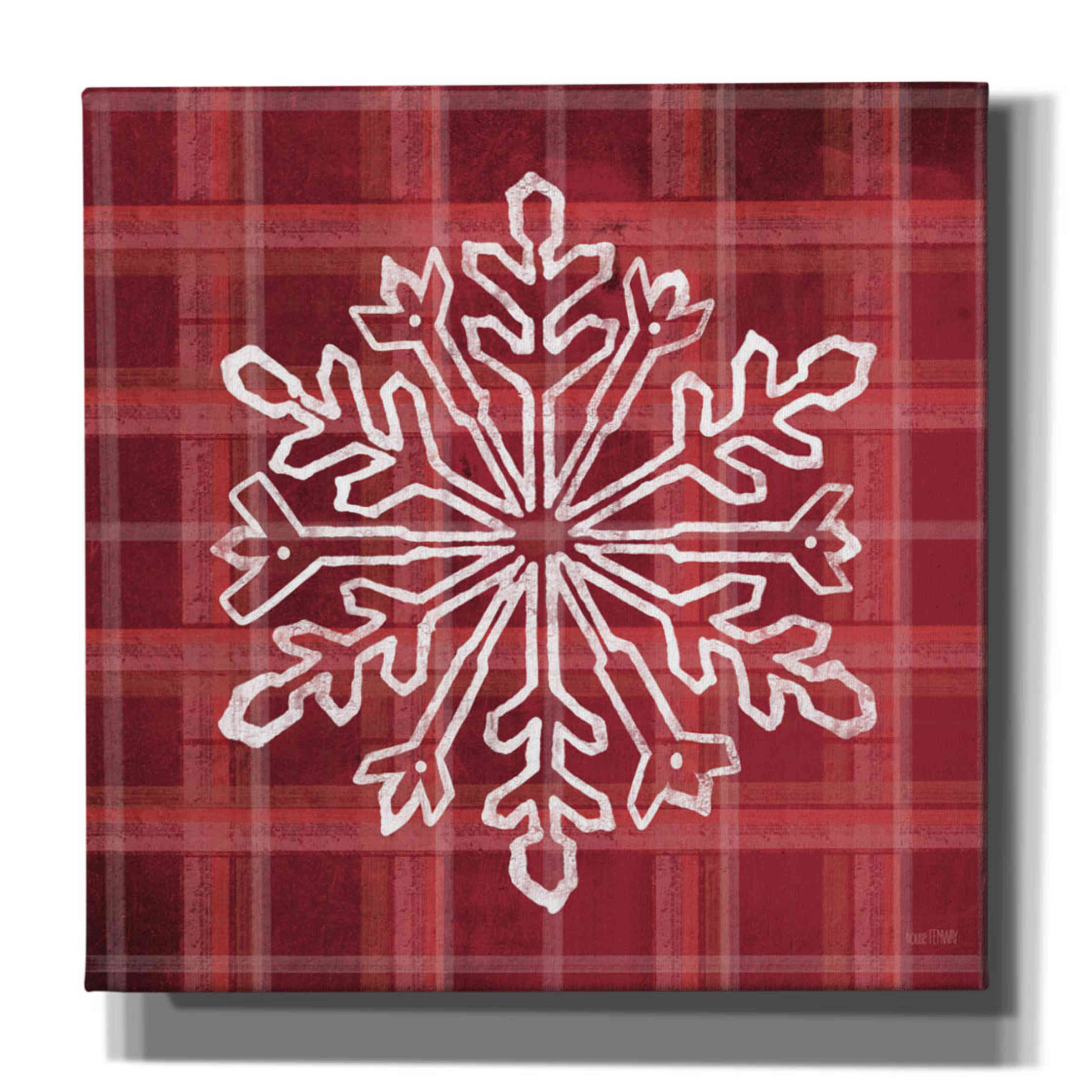 Epic Graffiti Red Plaid Snowflakes by House Fenway - Wrapped Canvas ...