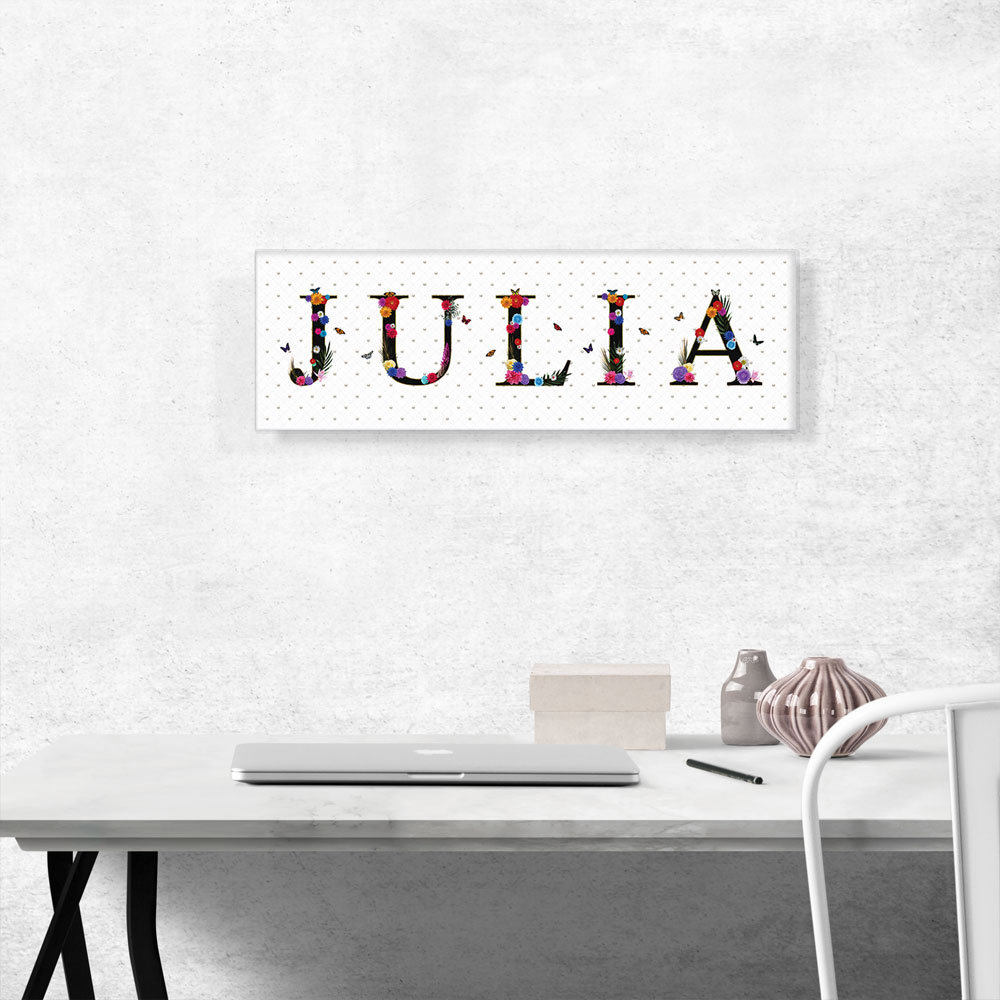 ARTCANVAS JULIA Girls Name - Wrapped Canvas Panoramic Textual Art Print ...