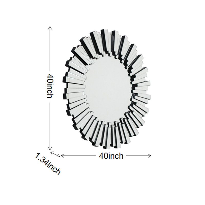 Mercer41 Polixenia Round Glass Sunburst Wall Mirror | Wayfair