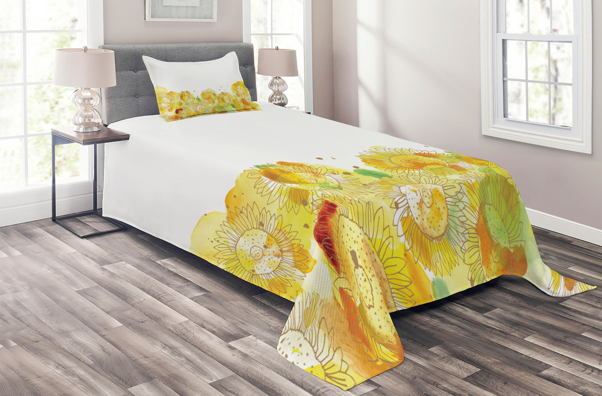 Ambesonne Floral Coverlet Set | Wayfair