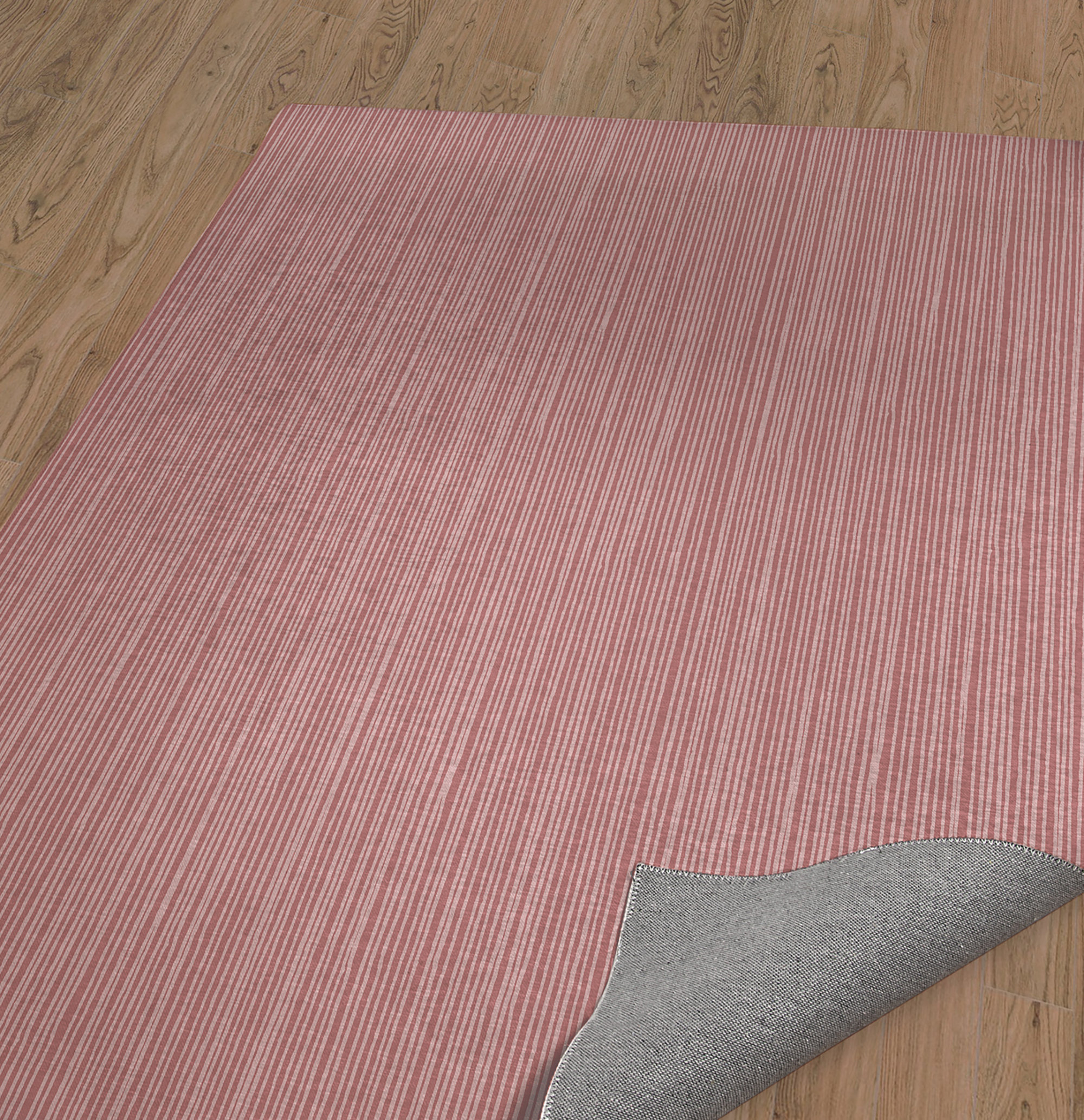 Ebern Designs Aleathea Striped Dusty Rose Area Rug | Wayfair