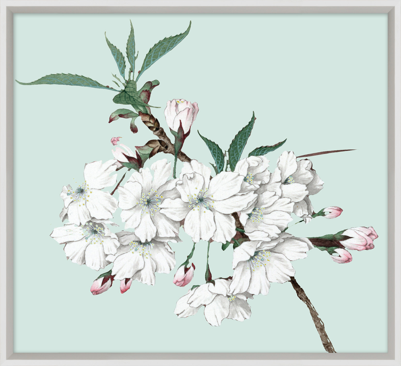 Wendover Art Group Powder Blue Blossom 10 - Picture Frame Print | Perigold