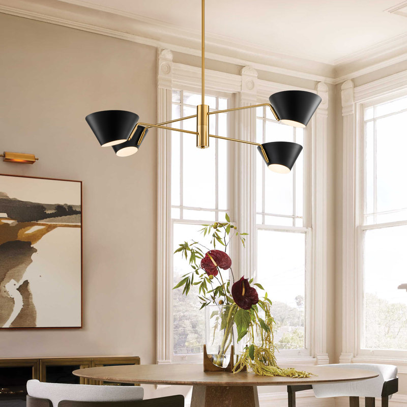 Ivy Bronx Malakia 4 - Light Dimmable Sputnik Modern Linear Chandelier ...