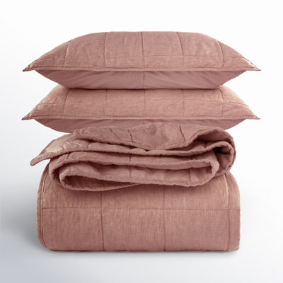 French Linen Box Stitch Quilt & Sham Set | Joss & Main