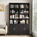 Harriet Bee Kirklyn 73"H Storage Bookcase With Doors, Standard Bookcase ...