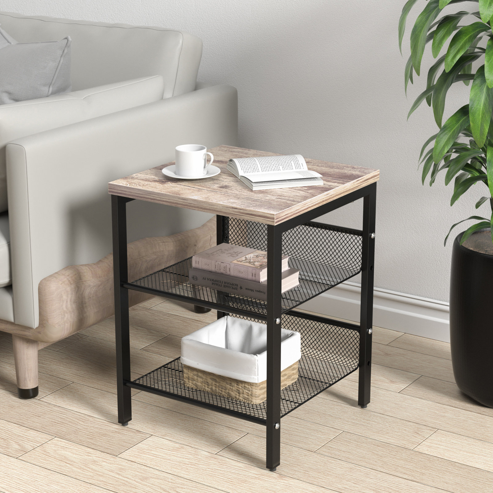 17 Stories Shelagh Nightstands Bed Side Tables 3-Tier Storage End ...