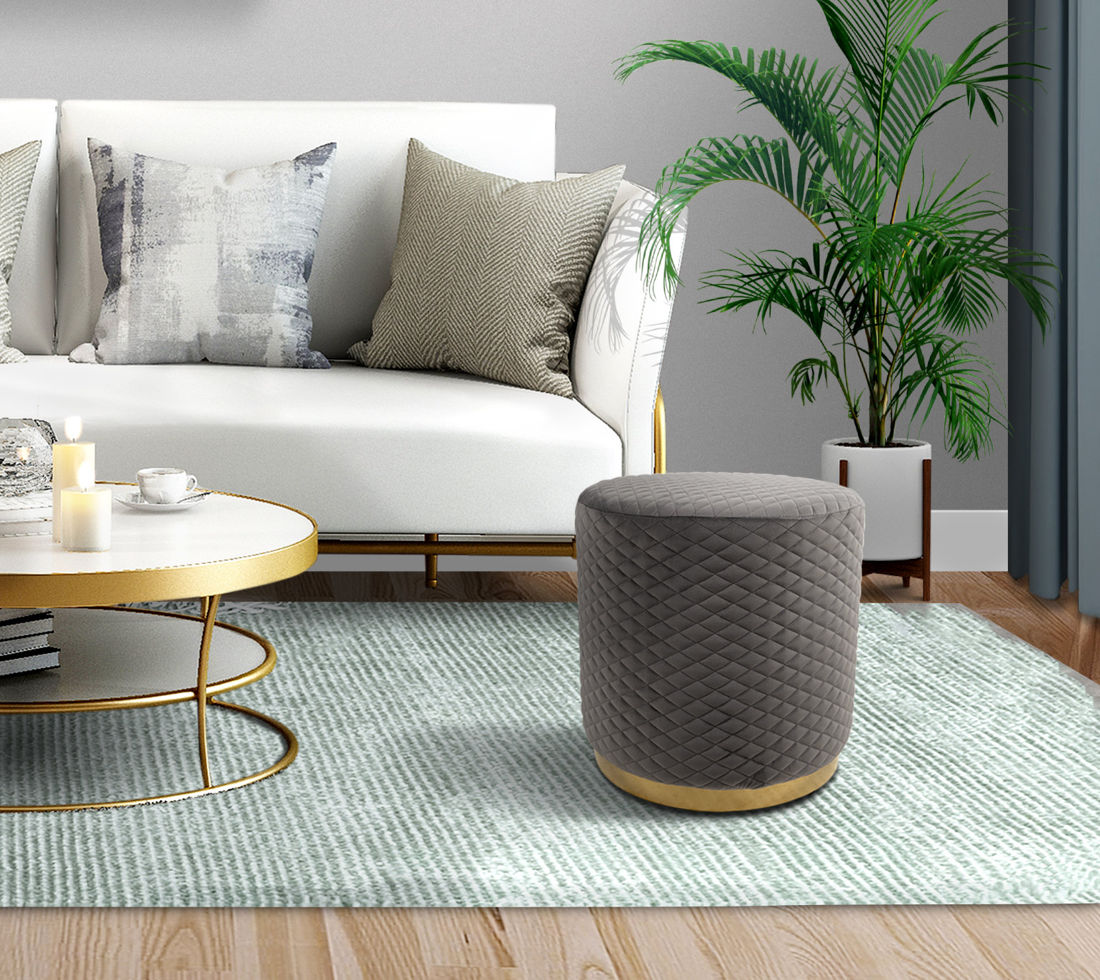 Everly Quinn Velvet Ottoman Wayfair