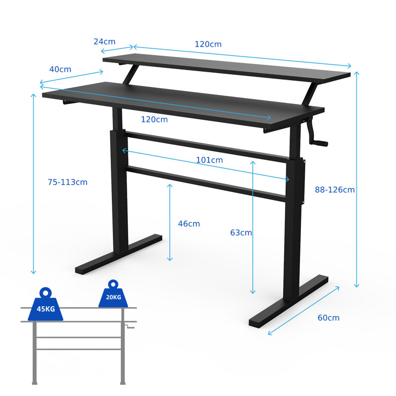 Wade Logan Mirari Adjustable Height Standing Desk & Reviews | Wayfair.co.uk