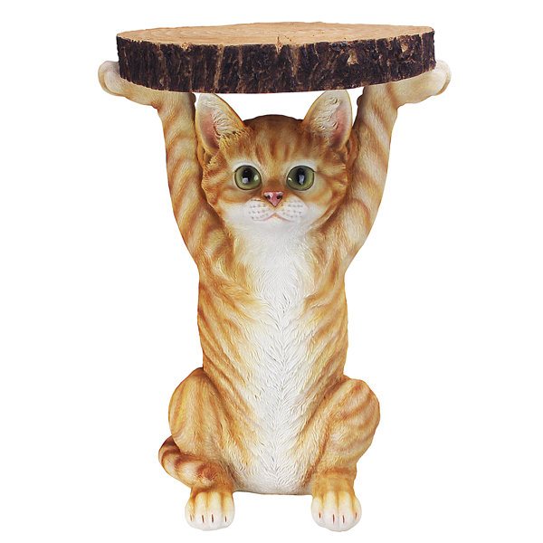 Design Toscano Tabby Cat at Your Service Figurine End Table & Reviews ...