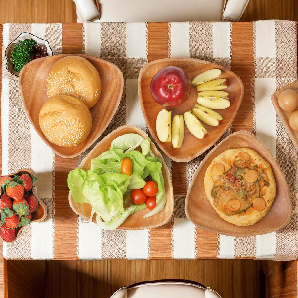 ATC HOLDINGS Set of 4 Triangle Wood Serving Trays (8.27in) | Wayfair