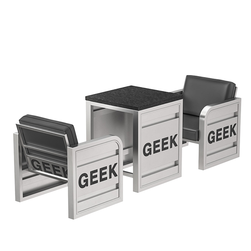 17 Stories Ribal 3 - Piece Solid Wood Top Trestle Dining Set | Wayfair