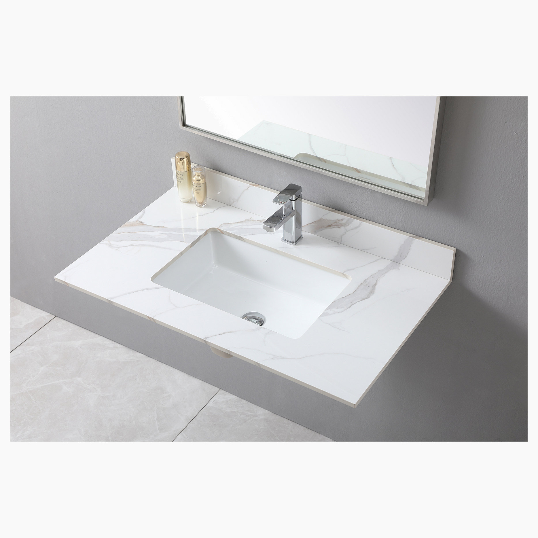 Hewei 37.01 Sintered Stone Single Vanity Top with 1 Faucet Holes | Wayfair