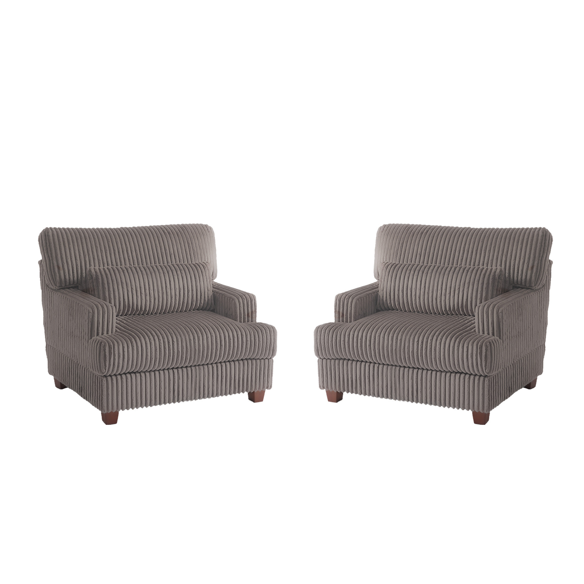 Pia Ricco Modern Upholstered Arm Accent Chair With Pillow(Set of 2 ...