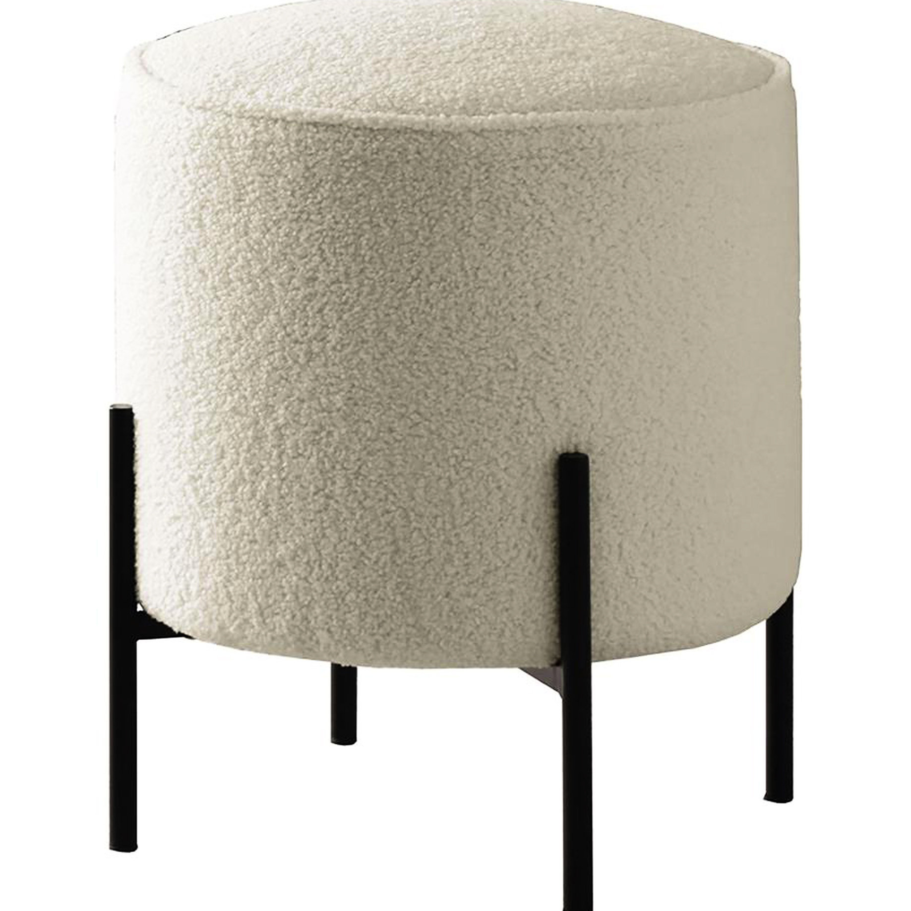 Latitude Run® Modern Beige With Soft Padding And Matte Black Legs Round ...