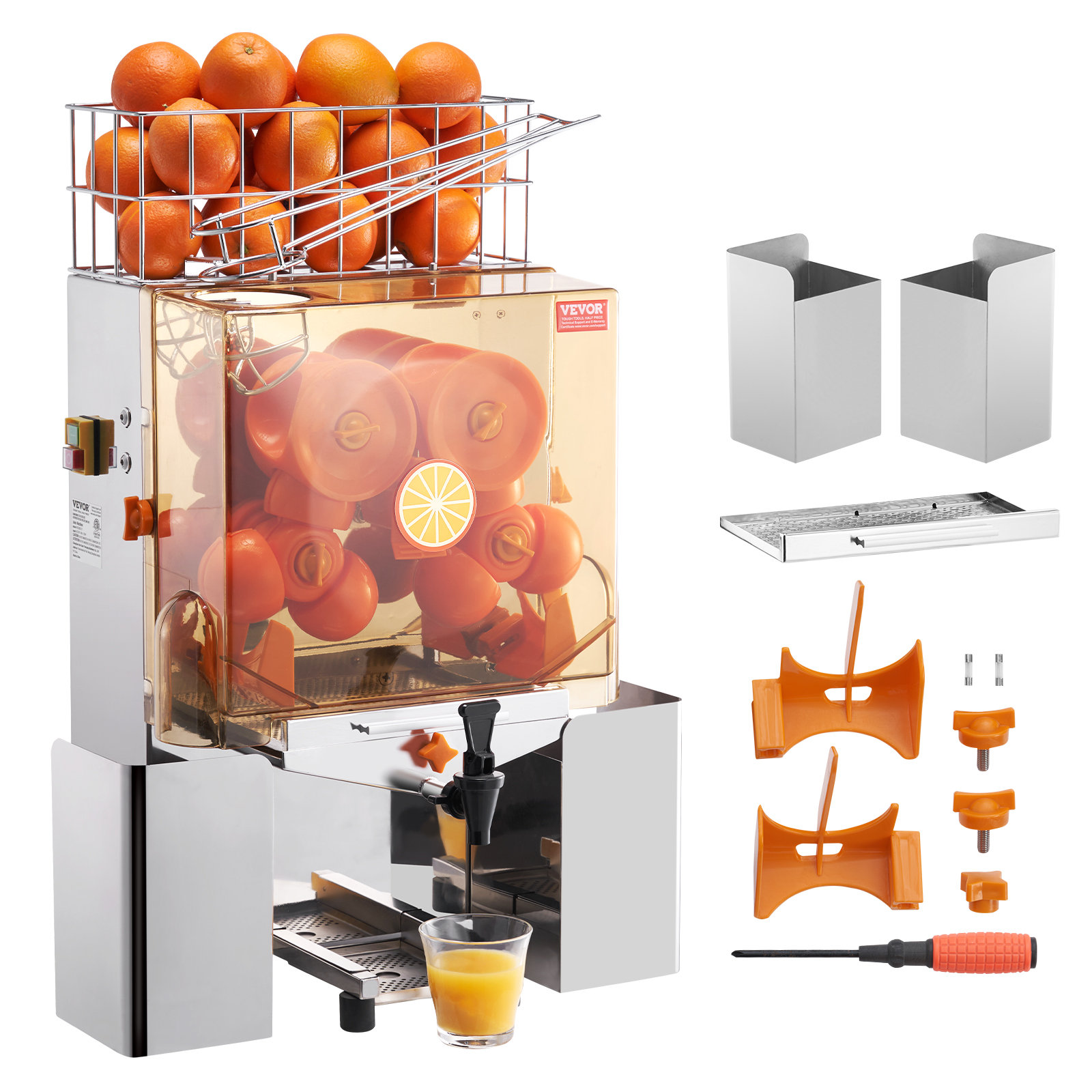 VEVOR Commercial Orange Juicer Machine with Automatic Peeling Function ...