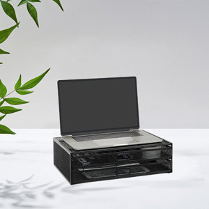 Inbox Zero Metal Stackable Monitor Stand with Drawers & Reviews | Wayfair