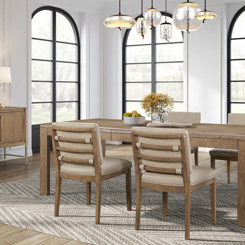 August Grove® Latte-Colored Dining Table with Leaf | Wayfair