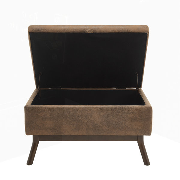 George Oliver Mid-century modern square coffee table storage bench ...