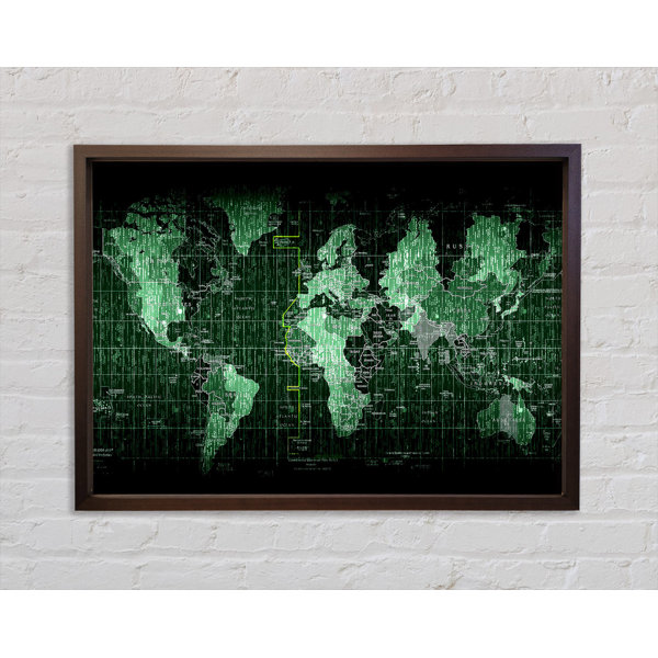 Bright Star Matrix World Map - Single Picture Frame Art Prints on ...