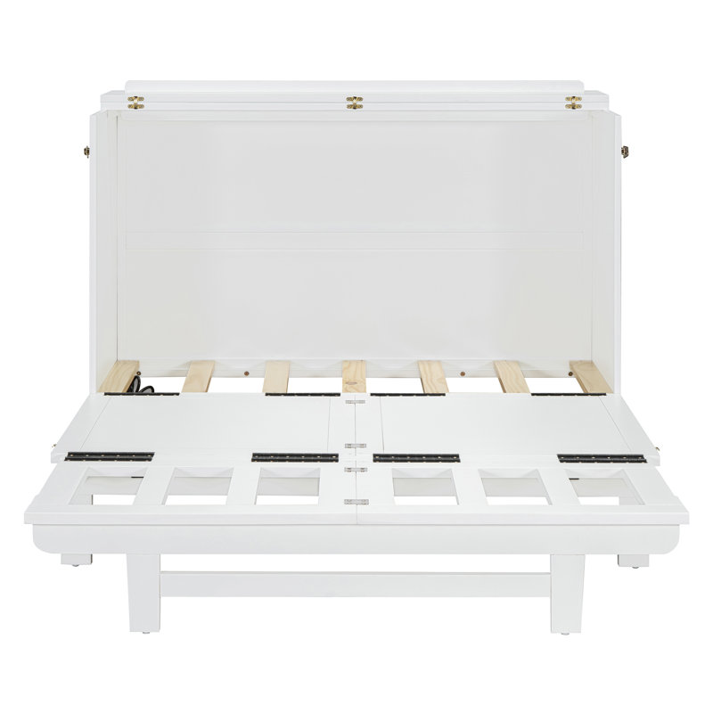 Latitude Run® Murphy Bed with Large Drawer,USB Ports and Outlets | Wayfair