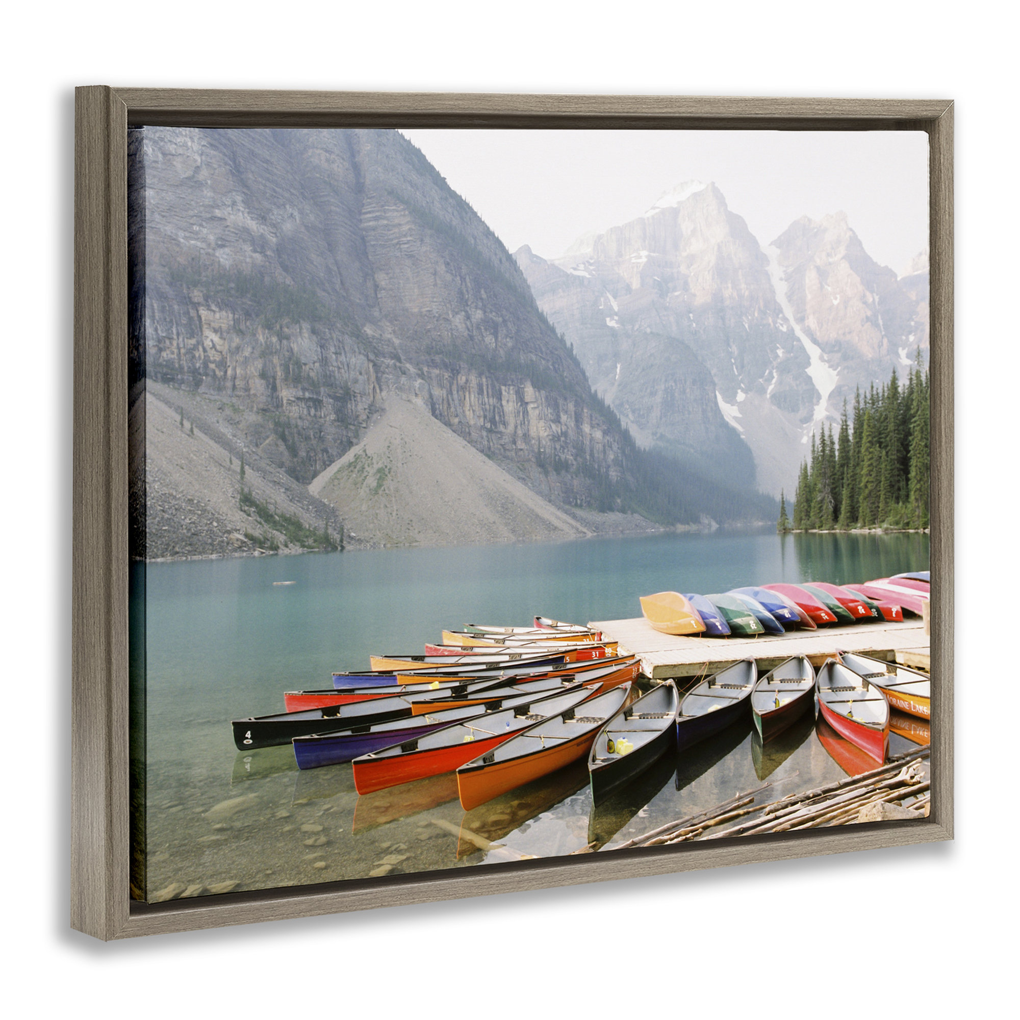 Breakwater Bay Cliffside Canoe Dock Framed Floater Canvas Wall Art by ...