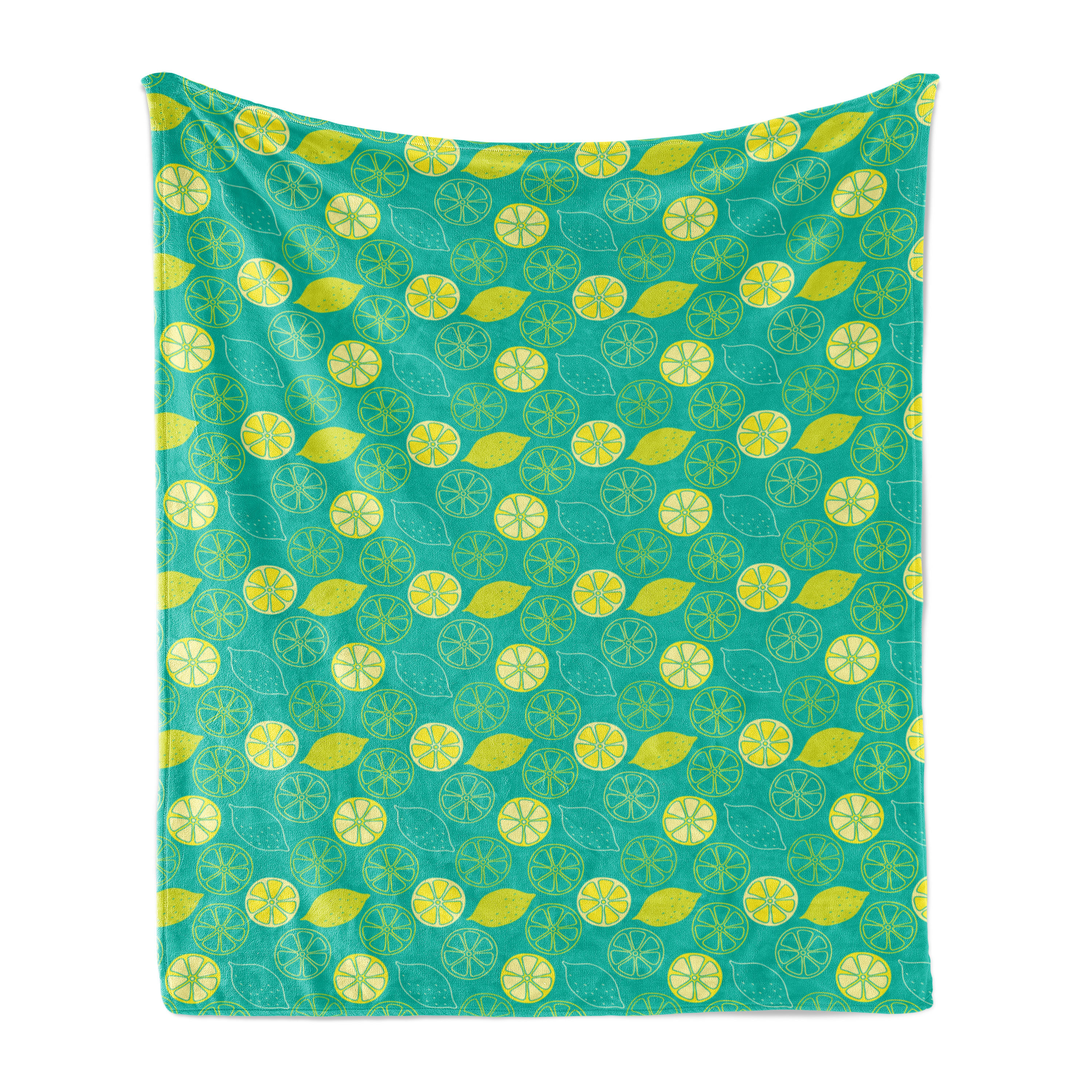 Ambesonne Summer Fleece Throw Blanket Pattern Citrus Lemons | Wayfair