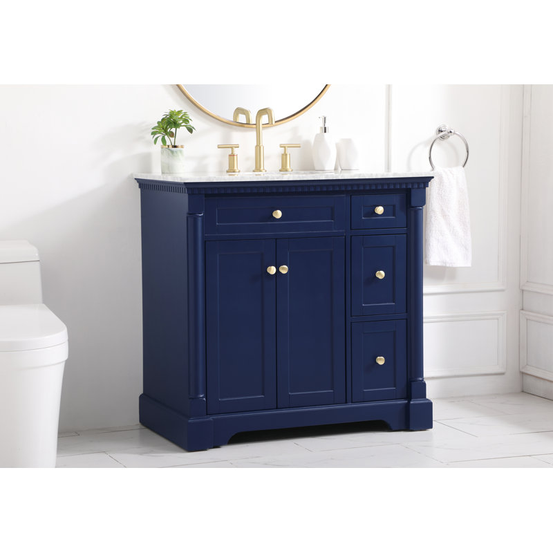 Red Barrel Studio® 36'' Single Bathroom Vanity with Marble Top ...