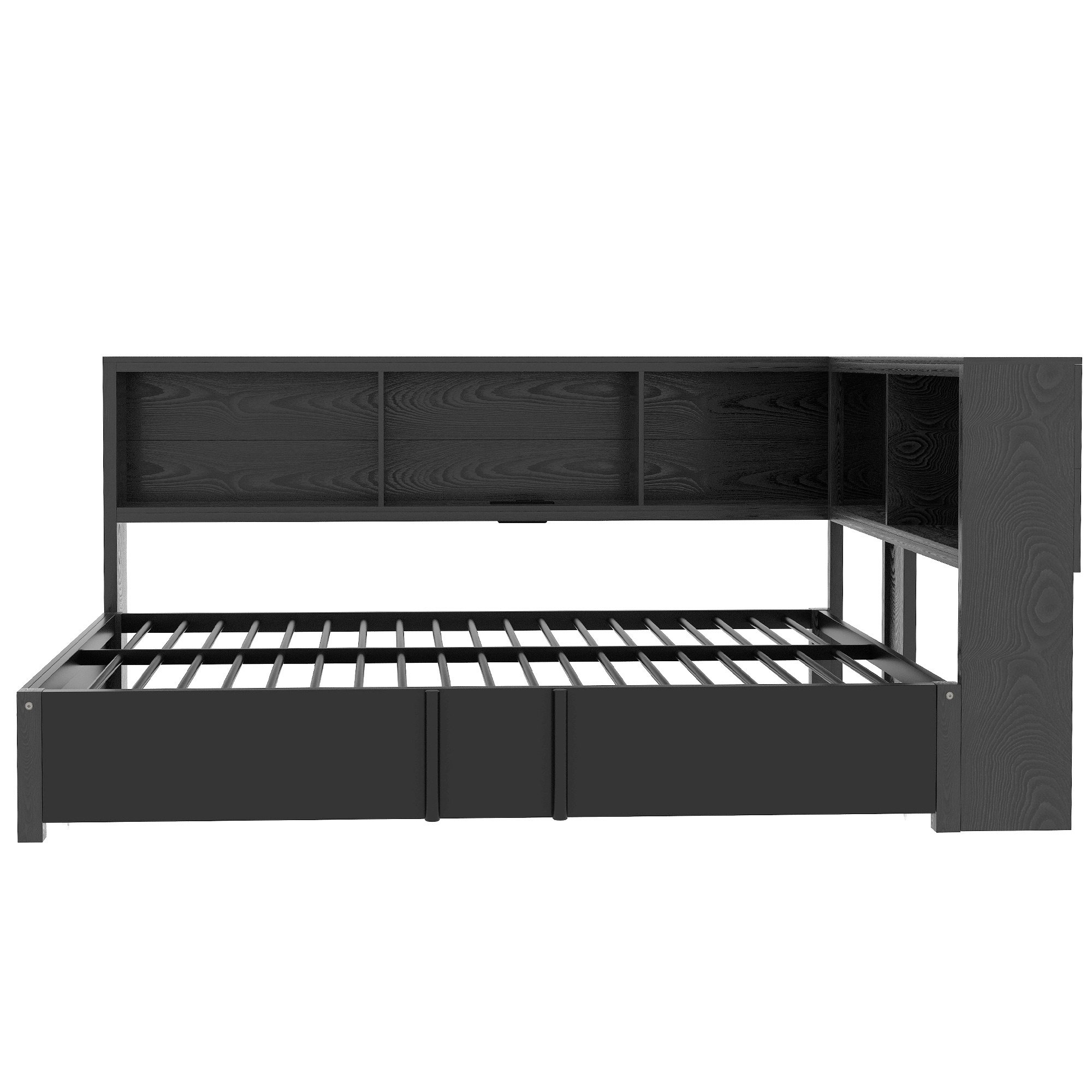 Latitude Run® Metal Full Size Daybed with Trundle, Storage Cabinets and ...