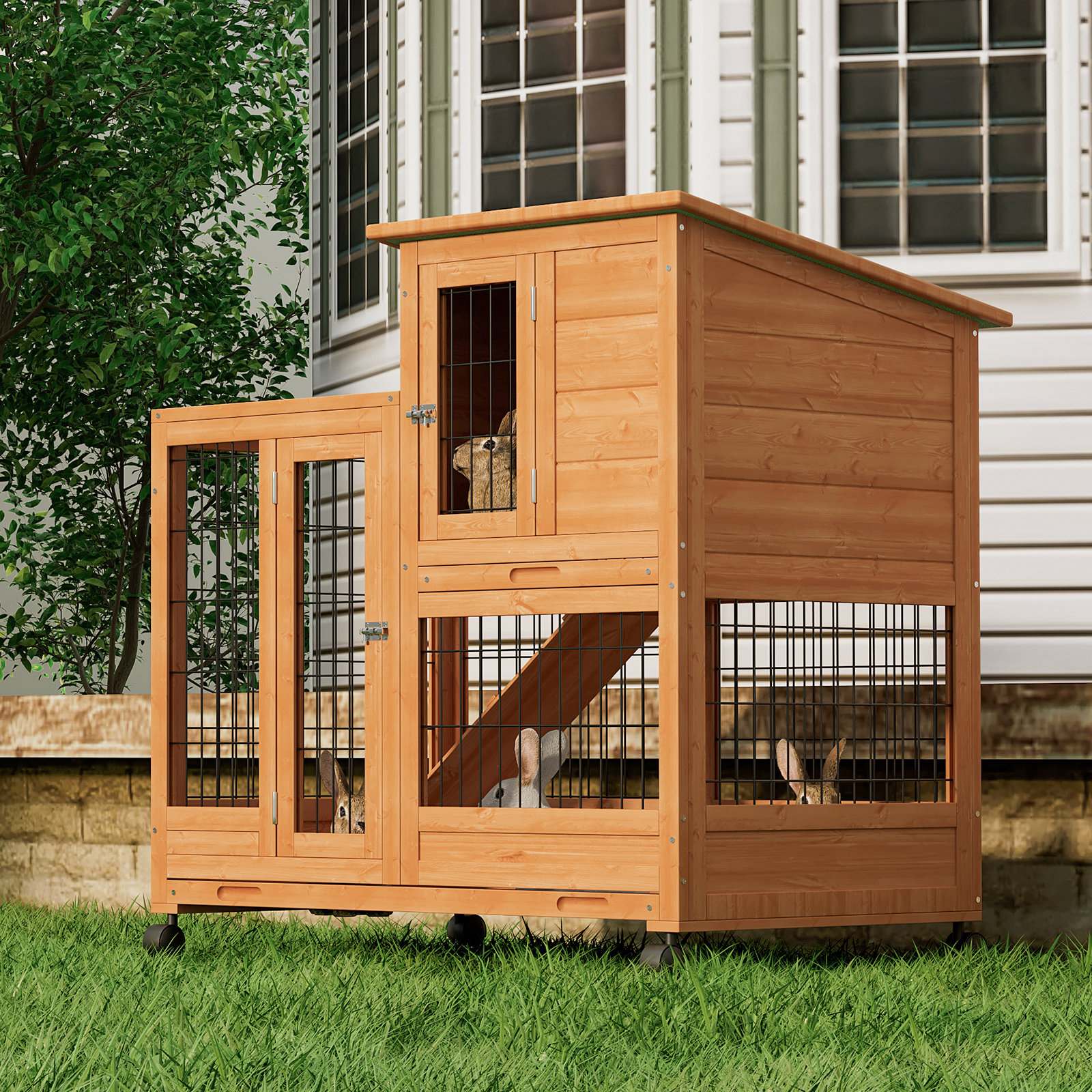 Tucker Murphy Pet™ Weather Resistant Rabbit Hutch Pet Cage for Small ...