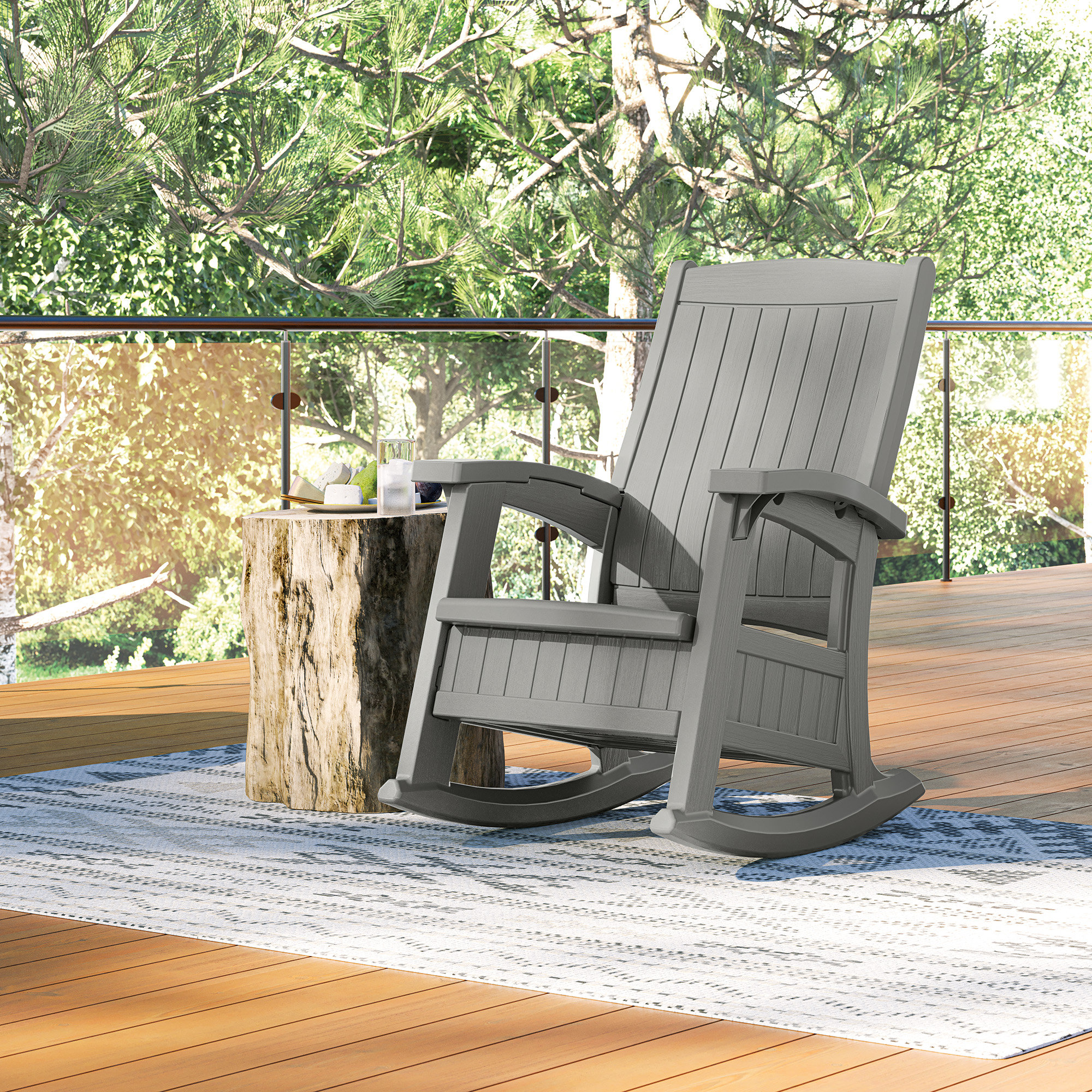 Suncast Outdoor Rocking Chair with Storage & Reviews | Wayfair