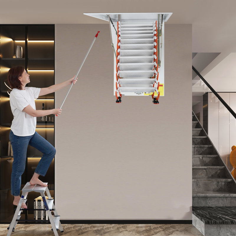 WFX Utility™ 12 Steps Pull Down Folding Attic Stairs Ceiling Mounted ...