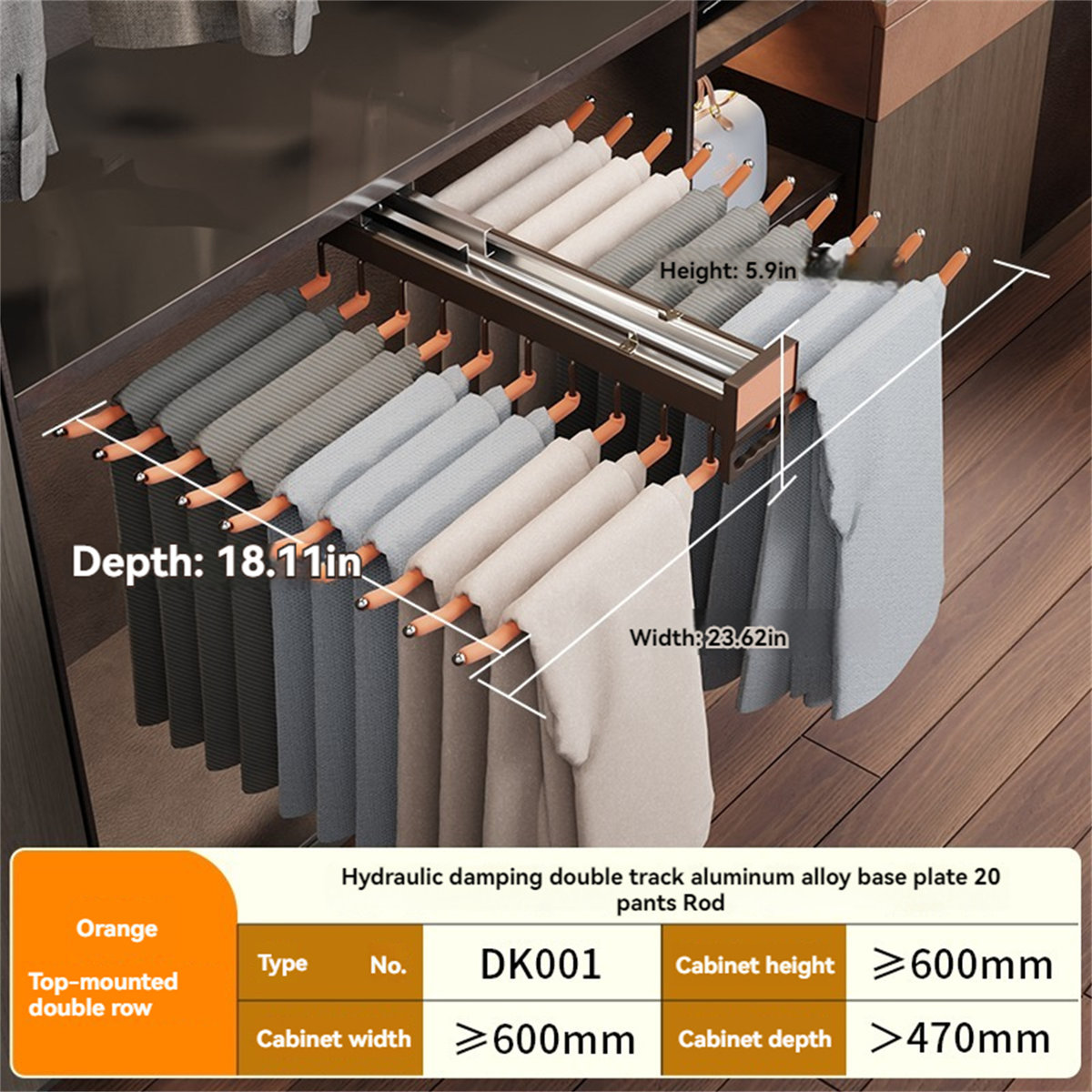 Thrones Designs Dualglide Top-Mounted Double-Row Retractable Pants Rack ...