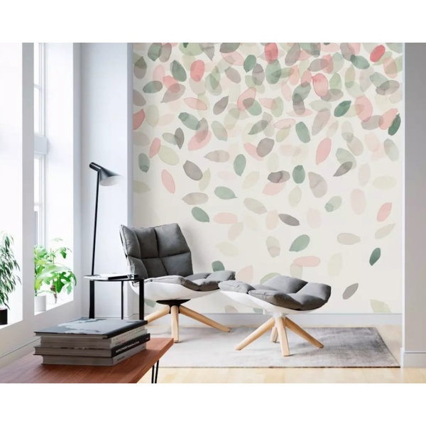 GK Wall Design Bohemian Leaves 6.25' L x 112" W Paintable Wall Mural ...