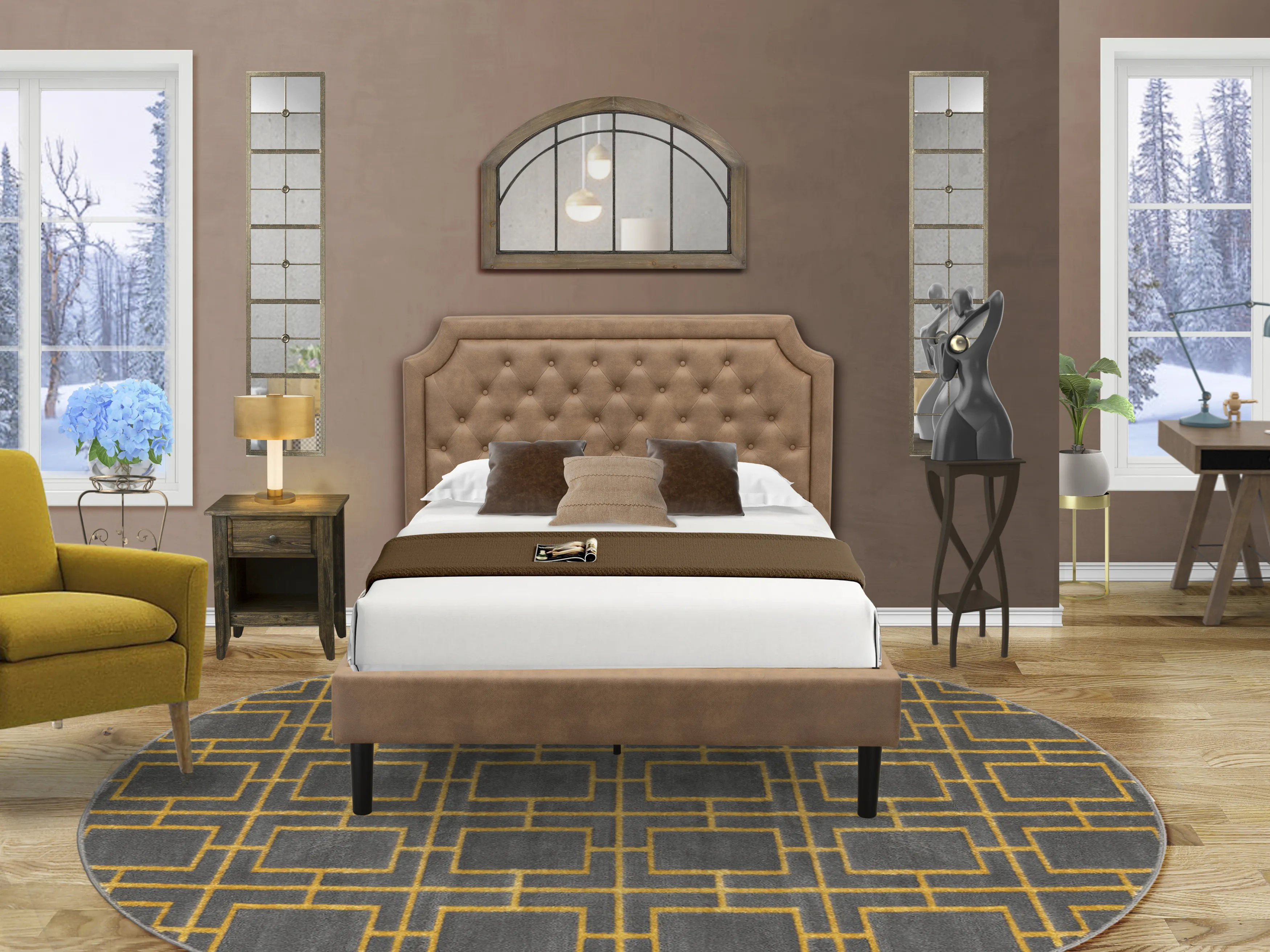 Red Barrel Studio® Upholstered Platform 2 Piece Bedroom Set | Wayfair