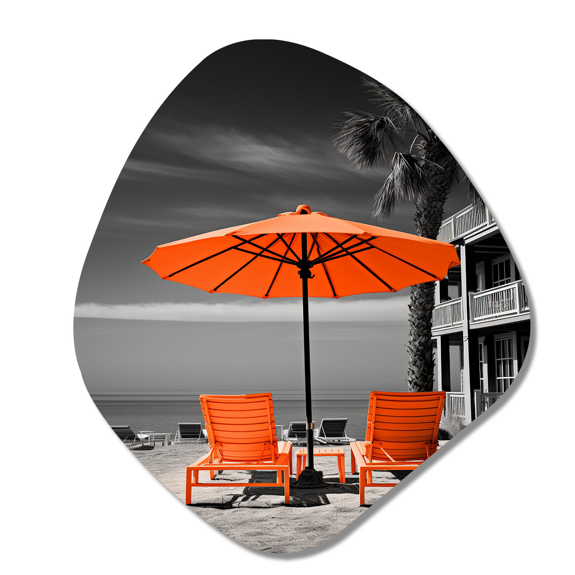 Beachcrest Home Coastal Orange Umbrella Bliss - Coastal Beach Nebula ...