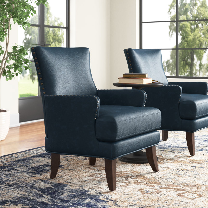 Three Posts™ Awad Vegan Leather Wingback Armchair & Reviews | Wayfair