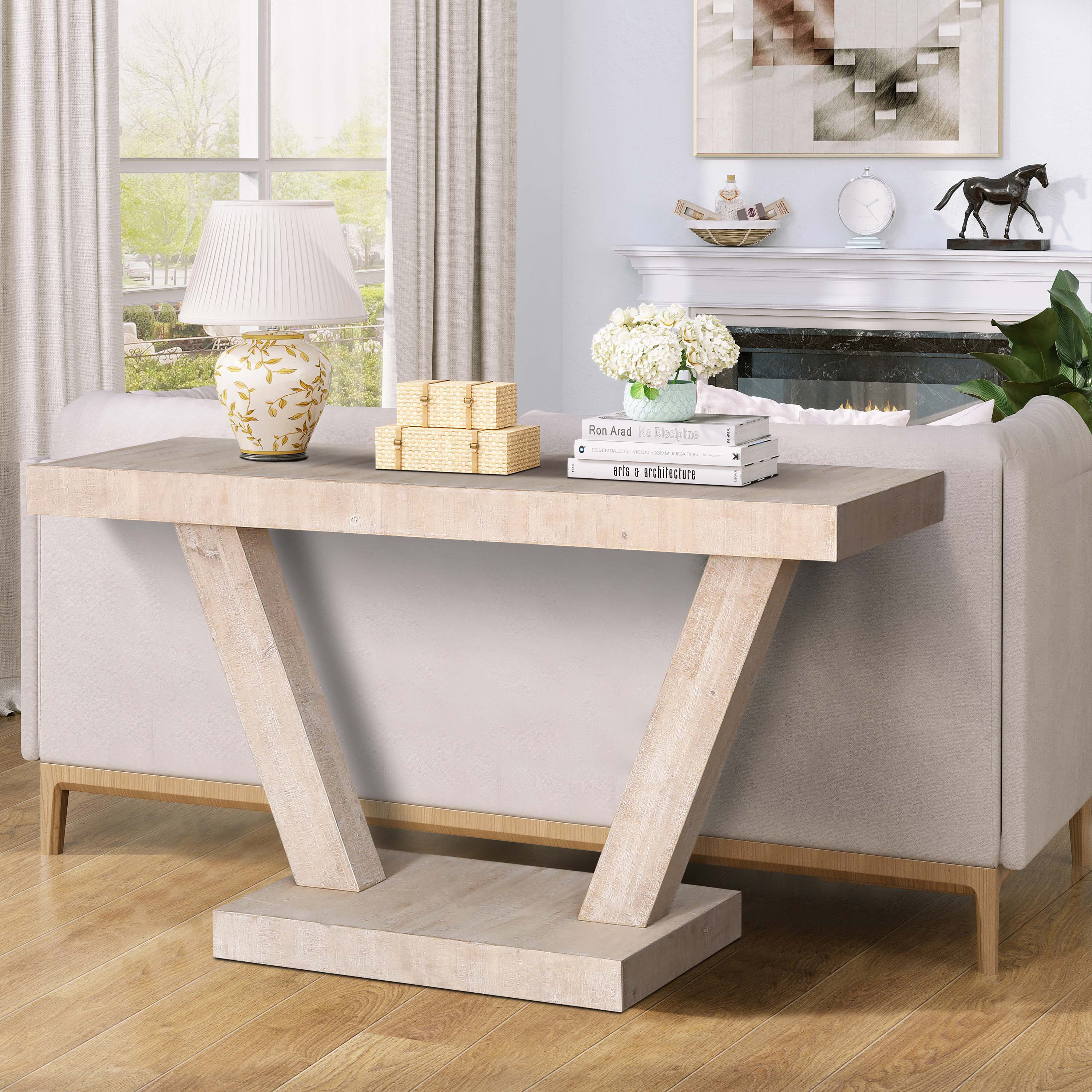 MSTYLE 60" Vintage Distressed Wood Entryway Bench With 2-Tier Solid ...