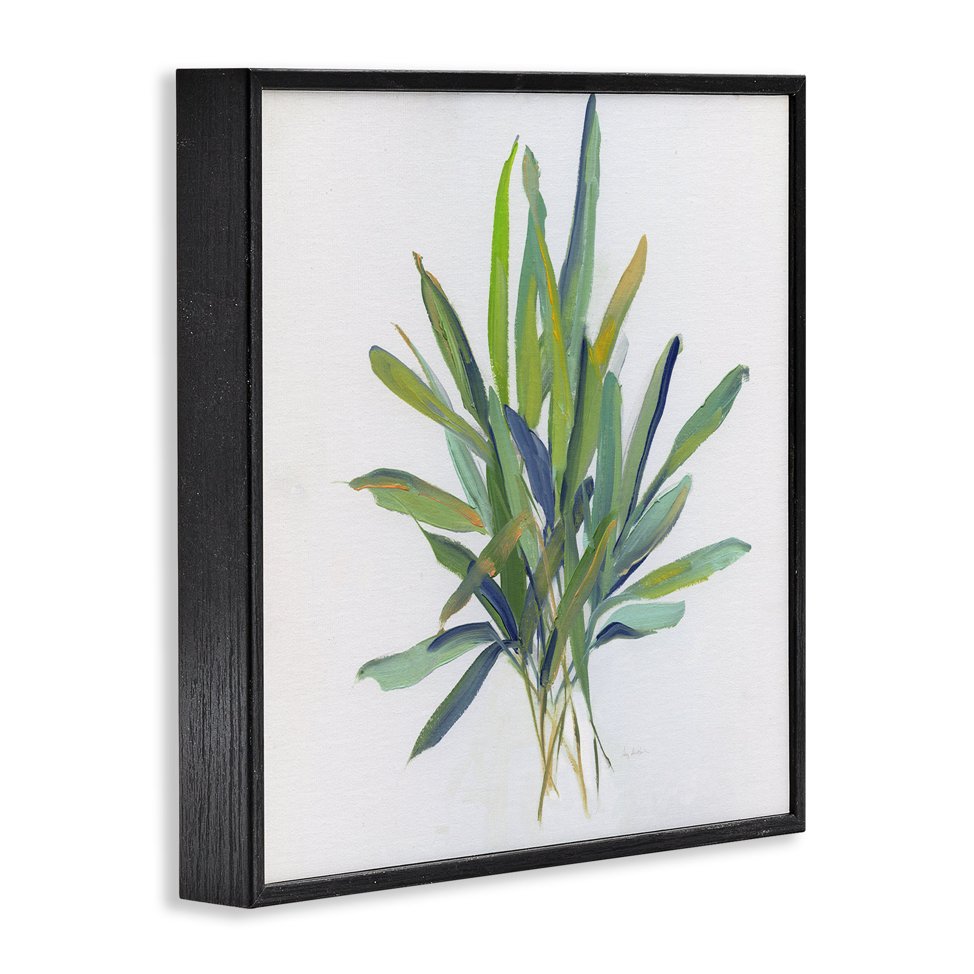 Ebern Designs Layered Leaf Sprigs Framed Giclee Art by Sally Swatland ...