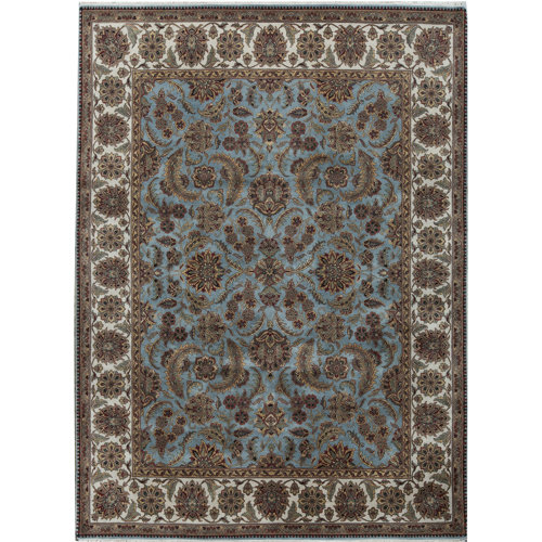 Bokara Rug Co., Inc. Hand-Knotted High-Quality Blue and Ivory Area Rug ...