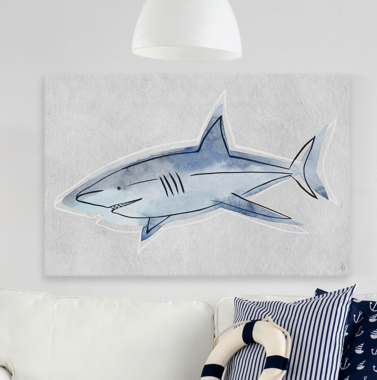 Isabelle & Max™ Cheatham 'The Great Shark' Print on Wrapped Canvas ...