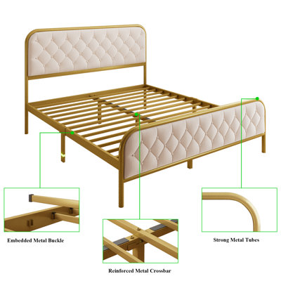 Halence Upholstered Metal Panel Bed & Reviews | Wayfair