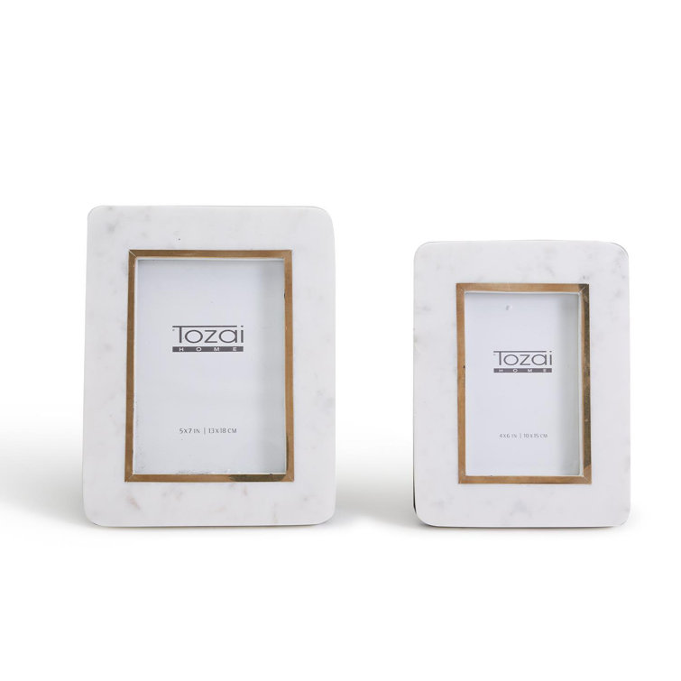 Tozai Home Genuine Amazonite/Wood/Glass Picture Frame - Set of 2 ...