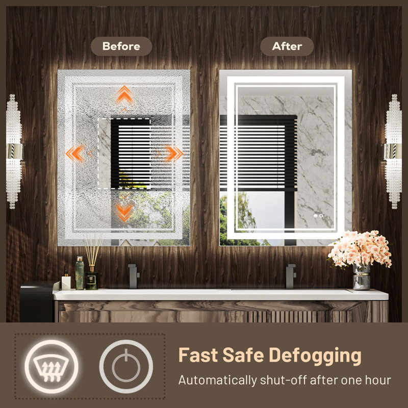 Ivy Bronx Kaelia LED Lighted Bathroom Vanity Mirror Memory Function ...