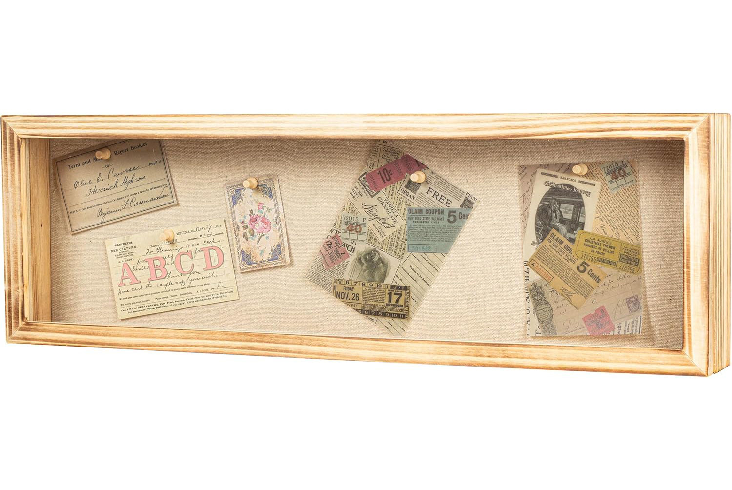 Loon Peak® Carbonized 5×12.5 Shadow Box Pin Display Case Cabinet ...