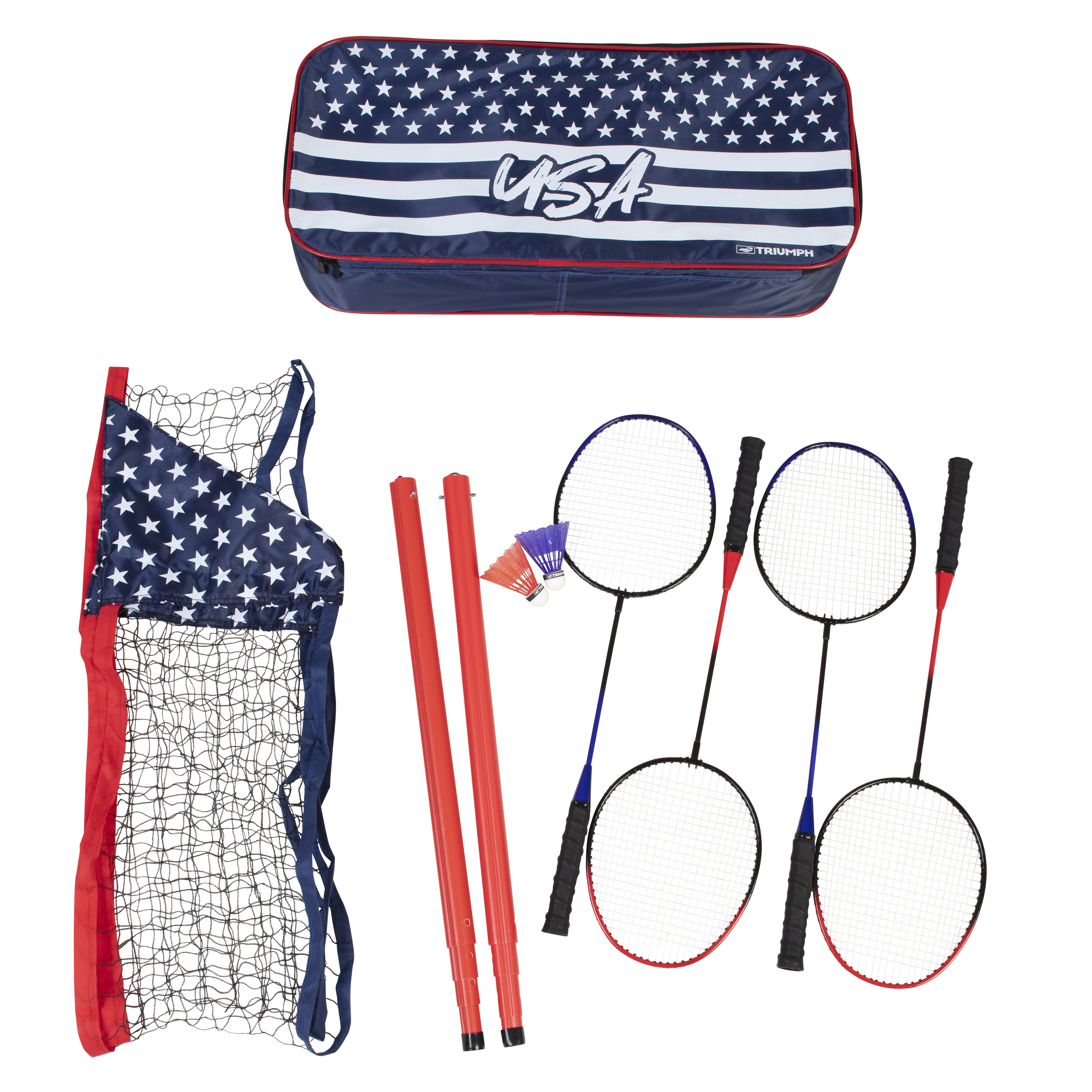Triumph Sports Triumph Patriotic Portable Badminton Set With ...