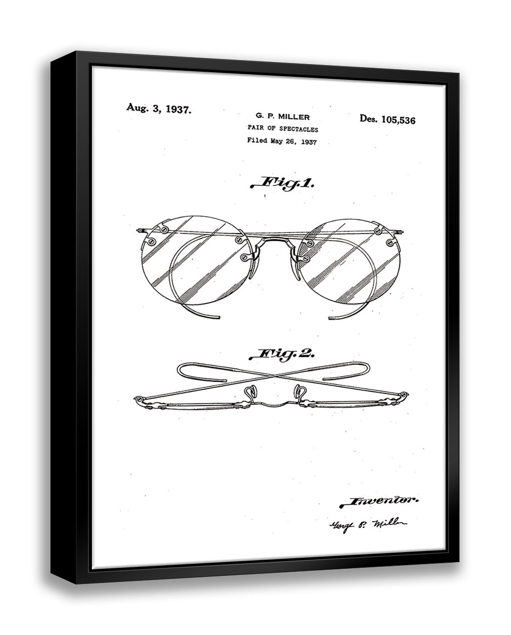 ATX Art Group LLC Spectacles Patent - Floater Frame Print on Canvas ...