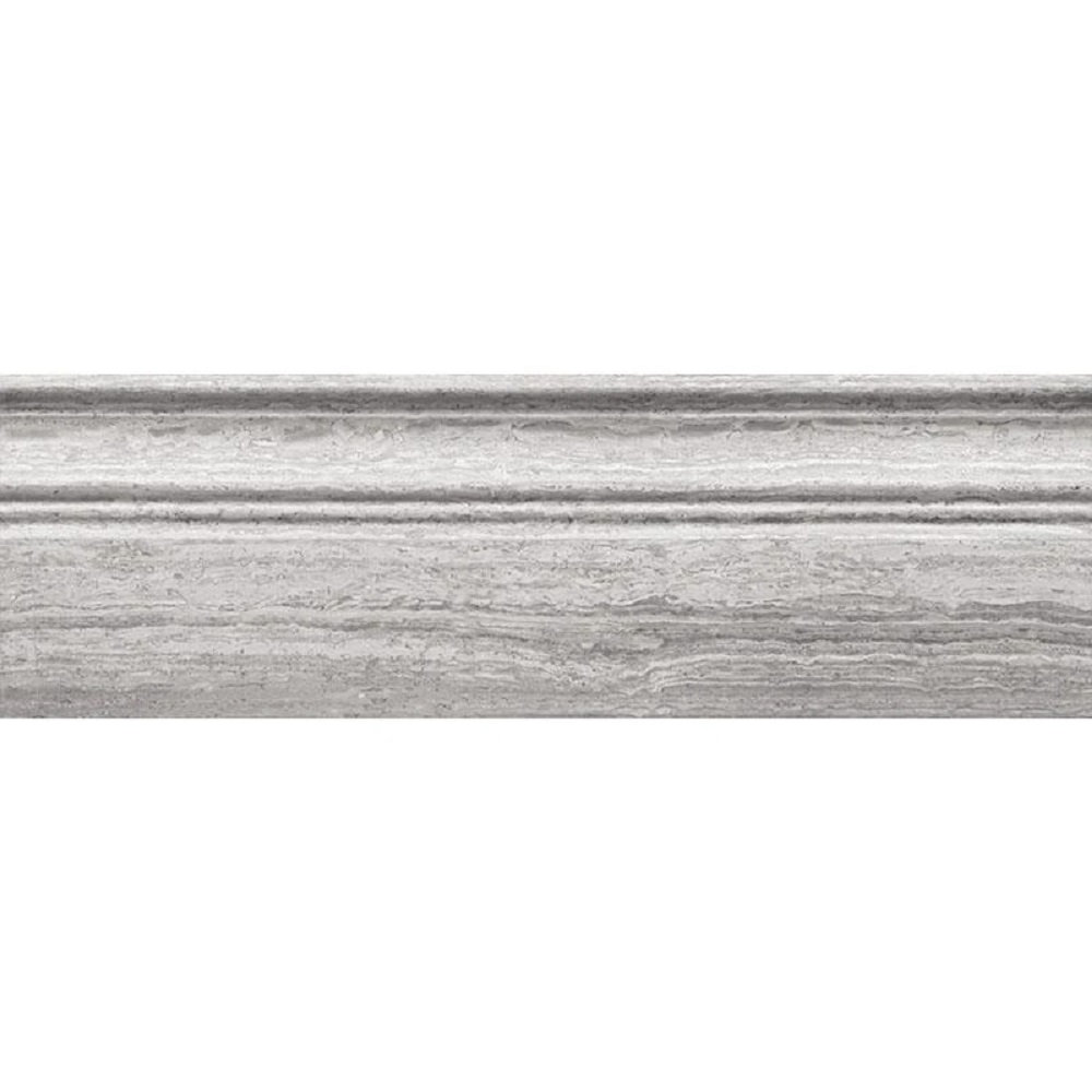 Tiletopia 12" x 4" Polished Marble Cove Base Tile Trim in Gray | Perigold